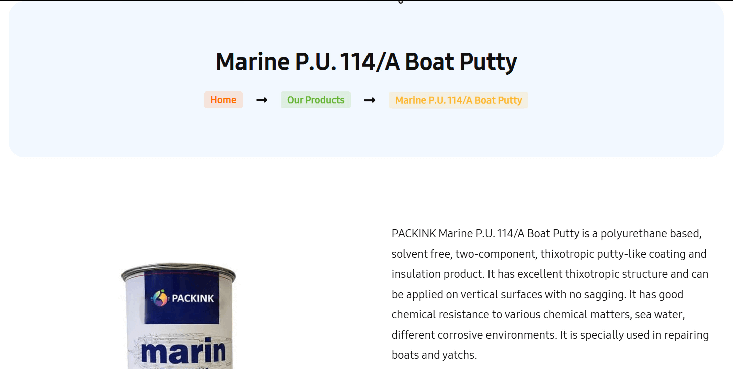 Marine P.U. 114/A Boat Putty | Mohammed Rashid Mohammed